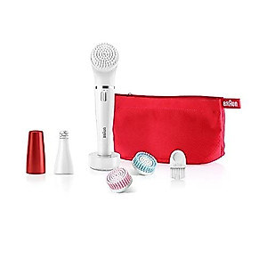 Braun FaceSpa 852 (Japanese Edition) Women's Miniature Epilator, Electric Hair Removal, with 2 Facial Cleansing Brushes, Beauty Pouch and Stand