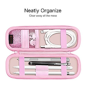 Fintie Holder Case for Apple Pencil (USB-C) & Apple Pencil (1st / 2nd Generation), PU Leather Protective Carrying Bag Sleeve Compatible with Apple Pen, USB Cable, Samsung Stylus, Dreamy Marble