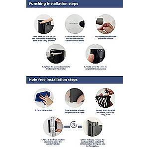 Wall Mounted Clothes Hanger Rack, Retractable Clothes Drying Rack Folding Indoor, Laundry Drying Rack, Space Saver Clothes Rack,Collapsible(Tri-Fold),with 18 J-Hooks Laundry Rack Black