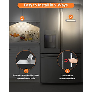 PRIORARE Motion Sensor Led Under Cabinet Lighting Wireless Cabinet Light Rechargeable, Closet Light 30Led Battery Operated for Kitchen, Closet (Warm White, 2Pack)