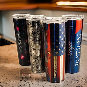 Hogg 20 oz Sublimation Tumblers Clear (24 Units) - Silver, Sublimation Blanks, Bulk Tumblers with Lids and Straws, 20oz Skinny, Blank Cups