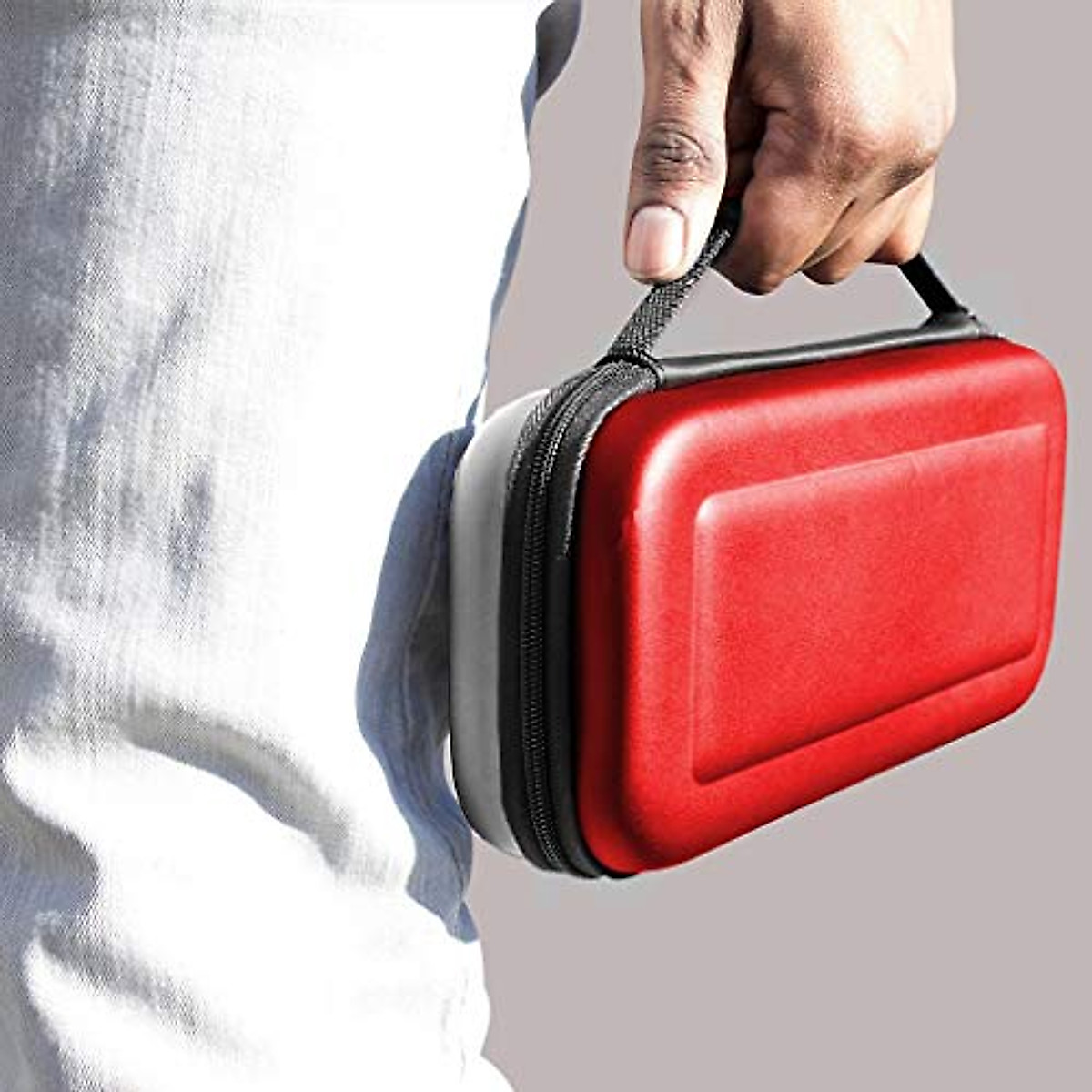 Orzly Carry Case Compatible with Nintendo Switch and New Switch OLED Console -Protective Hard Portable Travel Carry Case Shell Pouch with Pockets for Accessories and Games (POKE)