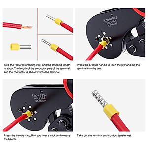 Hexagonal Ferrule Crimping Tool,Knoweasy 16-6 Ferrules Crimp Tool and Hexagonal Wire Ferrule Crimper Used for 30-5 AWG/0.5-16mm² Cable End Sleeves