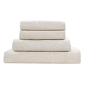 Brielle Home Jersey Knit Cotton Sheet Set - Breathable, Soft, T-Shirt Fabric - Heather Taupe, Queen