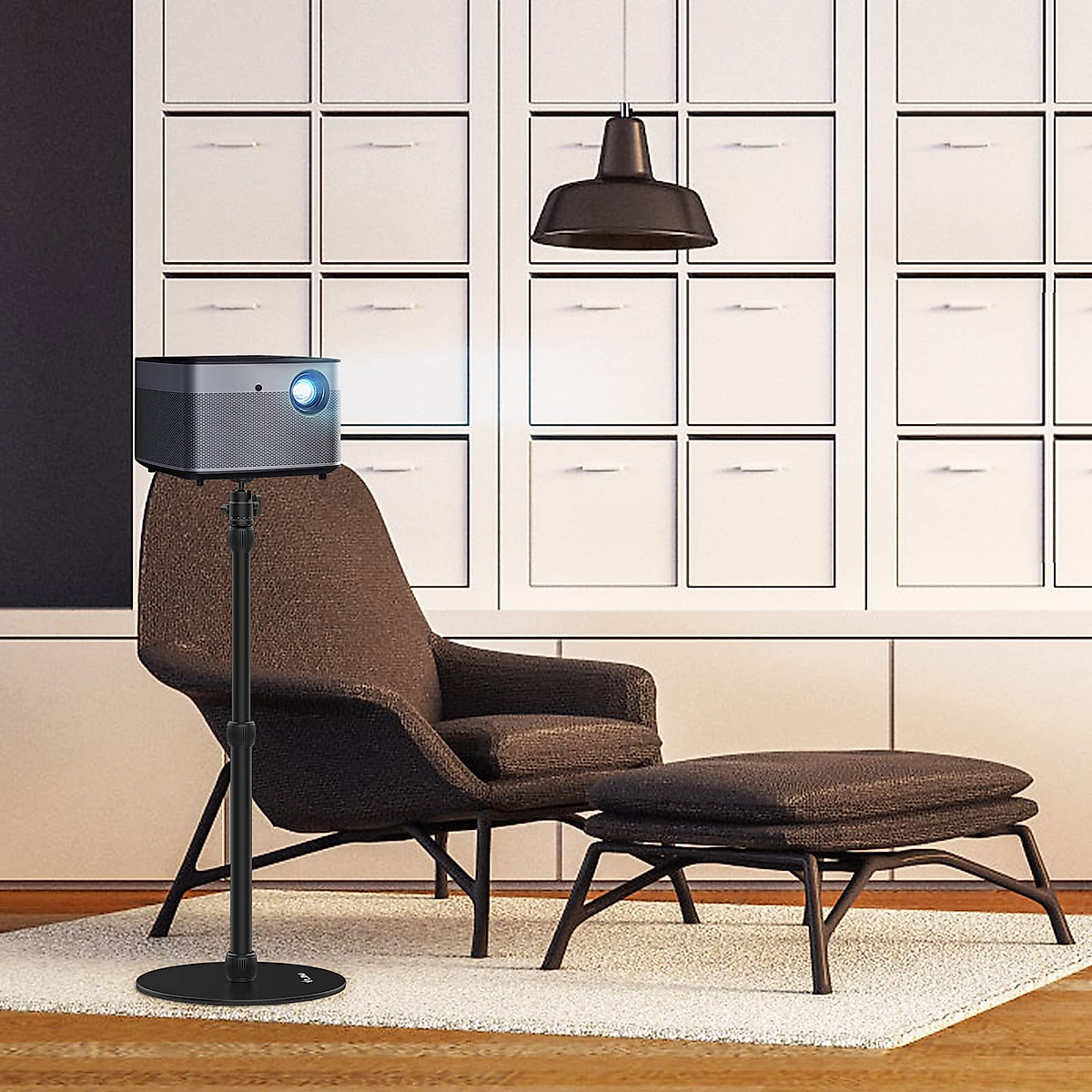 jusmo LS09 Aluminum Projector Floor Stand for Nebula/XGIMI/Other Video Projectors, Mevo Camera Stand, 16.5-34.6inch Adjustable, Compatible with Projector/Camera/Phone/GoPro/Webcam/Lights