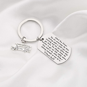 School Bus Driver Appreciation Gift Thank You Keychain Gifts for School Bus Driver Back to School Gift (silver)