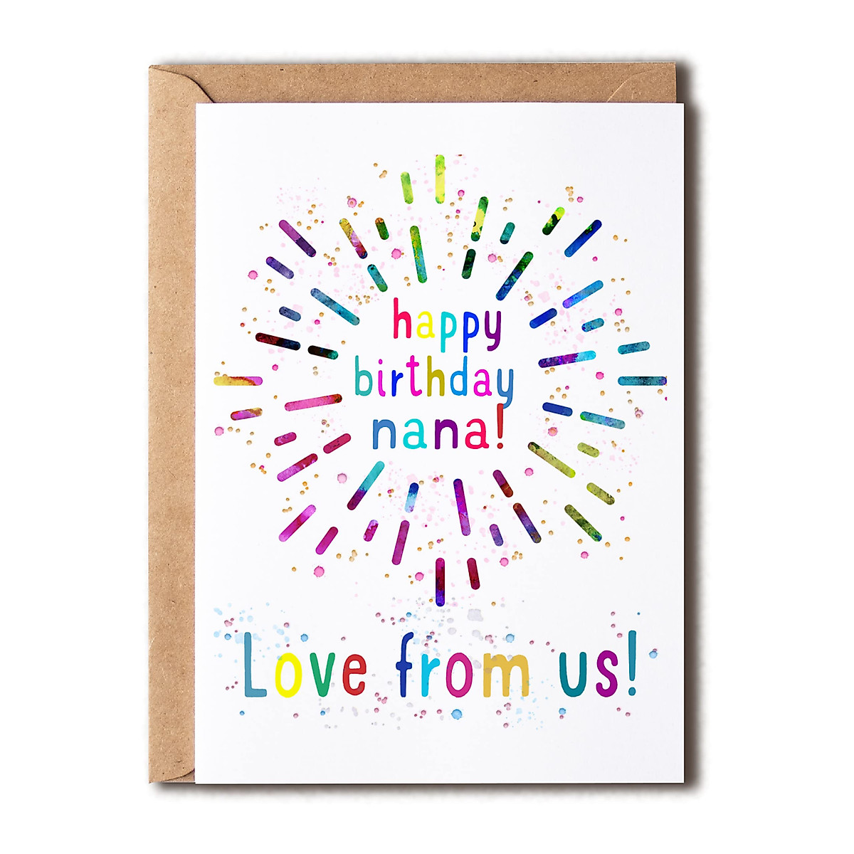 EruditeGifts Happy Birthday Nana Love From Us - Nana Birthday Card From Us Birthday Card For Nana - Birthday Card - Birthday Gift, 5 x 7 inches