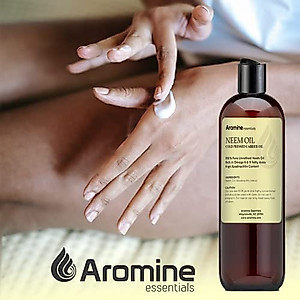 Aromine Neem Oil for Skin, Hair care and Neem Oil for Plants (4oz)