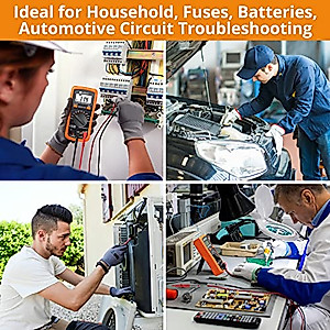 Neoteck Auto Ranging Digital Multimeter AC/DC Voltage Current Ohm Capacitance Frequency Diode Transistor Audible Continuity, Multi Tester with Backlit LCD