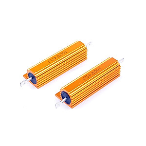 LM YN 100 Watt 4 Ohm 5% Wirewound Resistor Electronic Aluminium Shell Resistors Gold (Pack of 2)