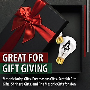 Mandala Crafts 3W Freemason Lightbulb Freemason Gifts for Men - Scottish Rite Shriners Prince Hall Masonic Gifts for Men – 2 PCs Freemason Square and Compass Emblem Light Bulb for Lodge Altar Decor