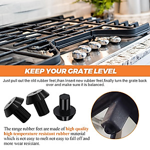 20Pcs WB2K101 Rubber Feet Range Burner Rubber Grate Feet fit for GE Kenmore Range Burner Cooktop Grate, 3/16" Hole Gas Stove Top Grate Feet Replace WB02K0101 WB02T10461 AP2622260 PS241358 by Beaquicy