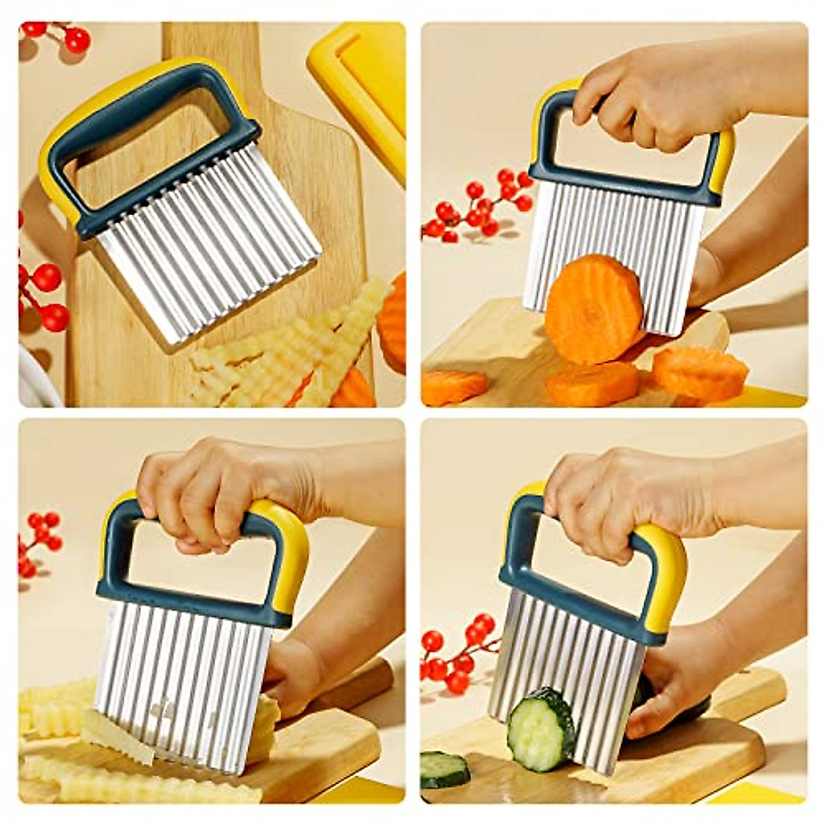 2 PCS soap cutter- Stainless Steel Wavy & Straight Soap Mold Loaf Cake Cutter, Potato Vegetable Cake Cutter Cutting Tools set
