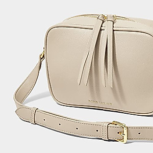 KATIE LOXTON Isla Womens Small Vegan Leather Adjustable Strap Convertible Crossbody Clutch Handbag Purse Taupe