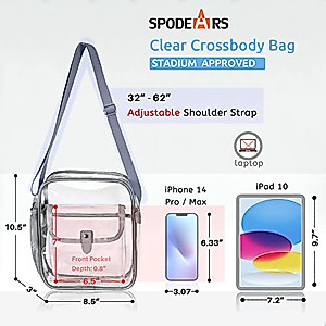 SPODEARS Clear Bag Stadium Approved Crossbody Purse, Small Clear Tote Bag for Concert Festival Work Sports Events