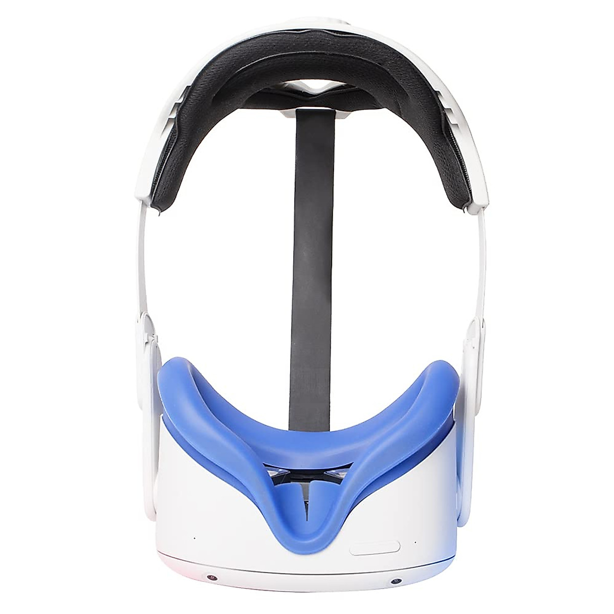 VR Face Cover Compatible for Meta/Oculus Quest 2 Headset, SINWEVR Sweatproof Silicone Interfacial Face Mask Pad Cushion, Washable and Light Blocking Quest 2 Accessories (Blue)