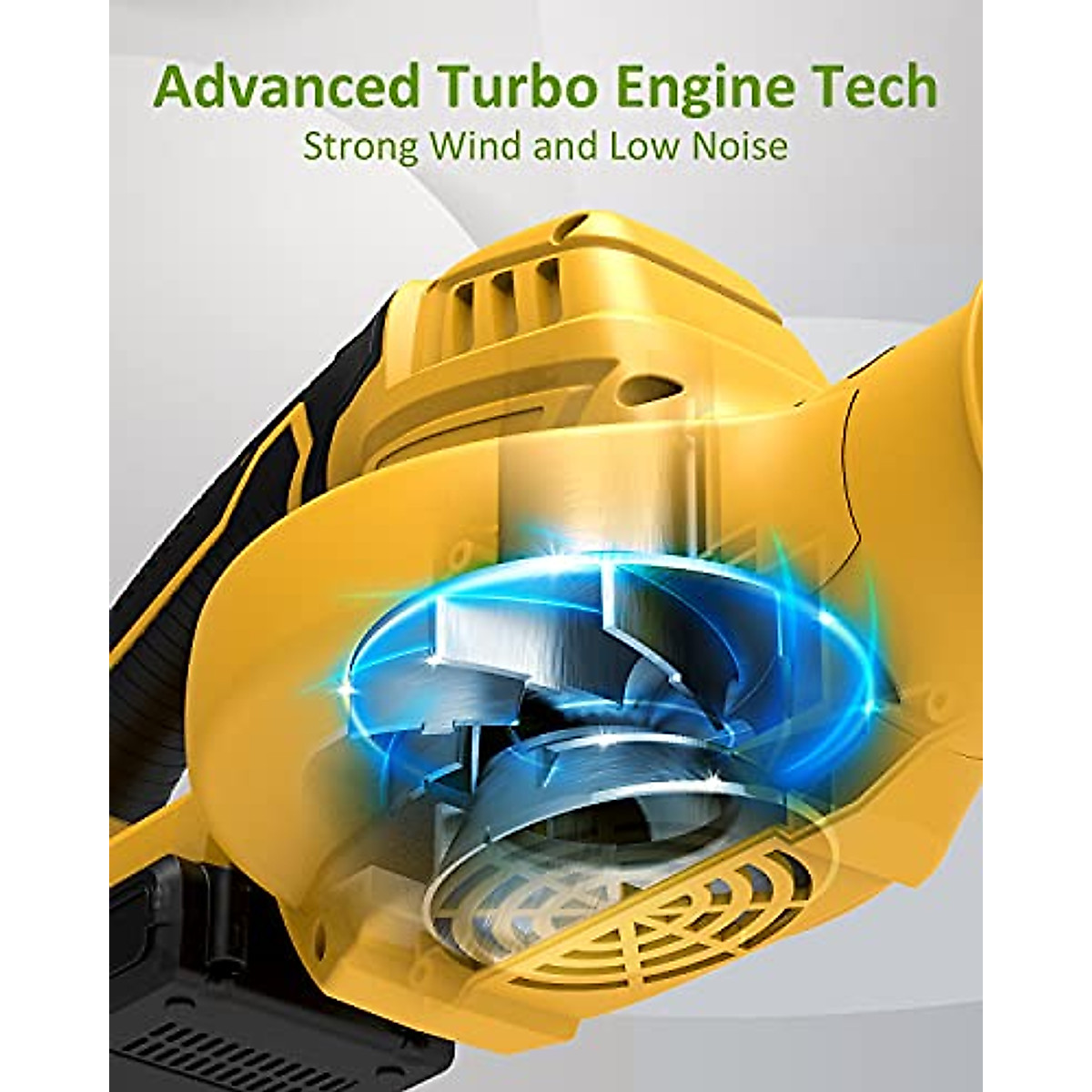 OMOTE Cordless Leaf Blower with Battery & Charger, Low Noise, Lightweight, Easy One-Button Control, Battery Powered, 177 CFM for Blowing Leaves, Lawn Care, Dust & Other Debris