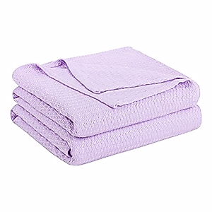 PiccoCasa Cooling Blanket All Seasons Breathable for Hot Sleepers, Soft and Lightweight for Bed, Sofa Thin Blanket Summer Keep Cool Full 79"x90" Lavender