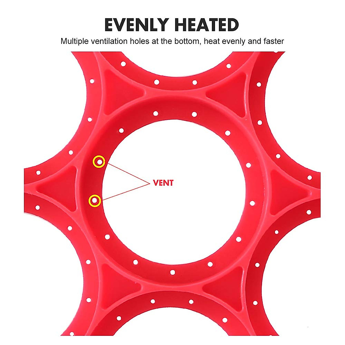 Silicone cake mold,silicone mold，pancake mold， silicone egg ring, non stick egg rings,Egg Cooking Circle, perfect omelet mold or pancake ring, reusable silicone omelet mold (red)
