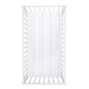 Trend Lab Modern Baby Crib Bedding Set for Boys | Simple Safari 4 Piece Nursery Décor Quilt, 2 Fitted Crib Sheets, and Dust Ruffle Skirt - Blue, 80015