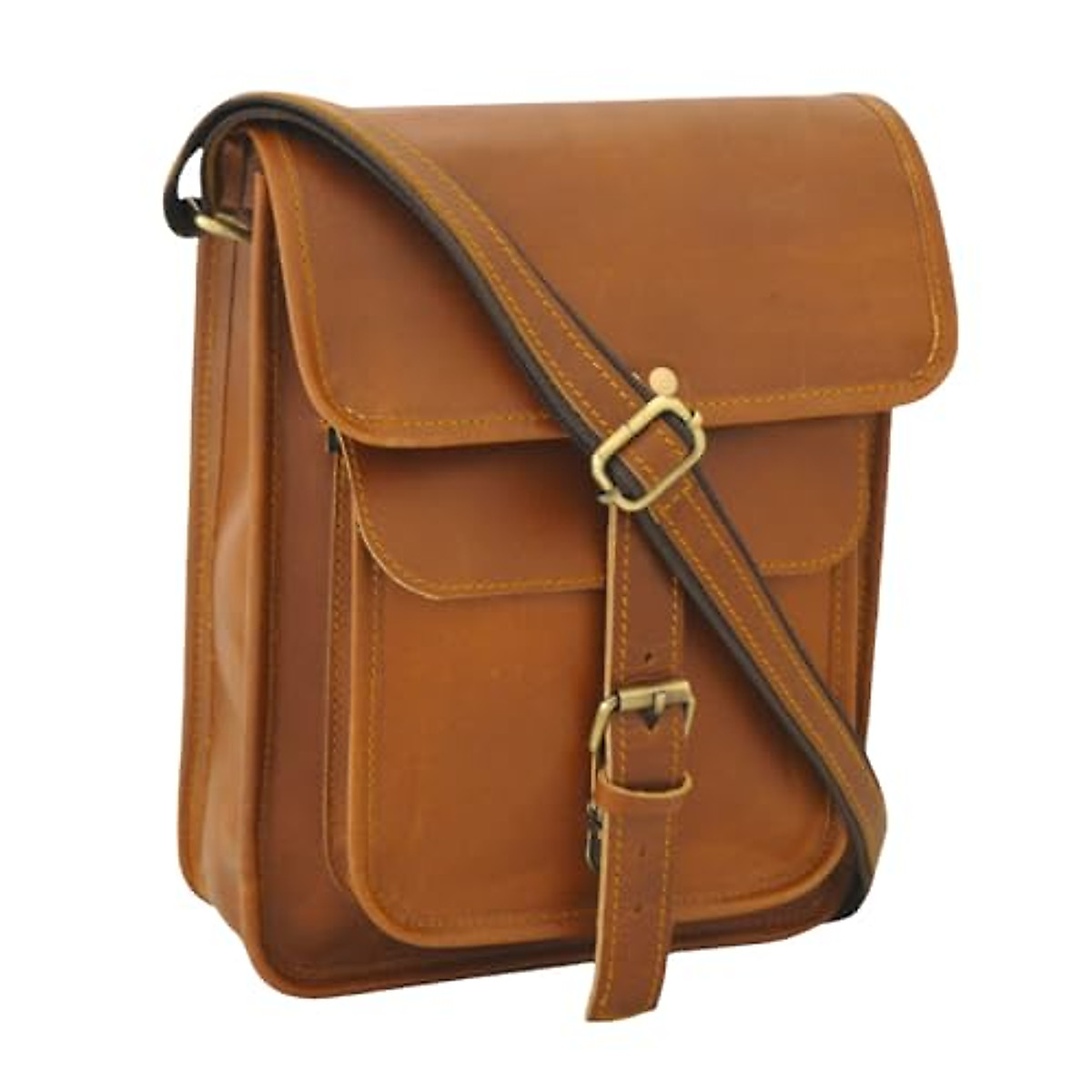 Satchel And Fable Leather I Pad Messenger Tablet Cross Body Shoulder Bag 11 Inch