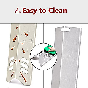 Grill Replacement Parts for Dyna-Glo DGF493BNP DGF510SBP DGB610SSP DGH483CRP DGB494SPB, BHG Grill BH15-101-099-02, Backyard Grill BY14-101-001-02, 4 Pack BBQ Grill Heat Shields and Grill Burners