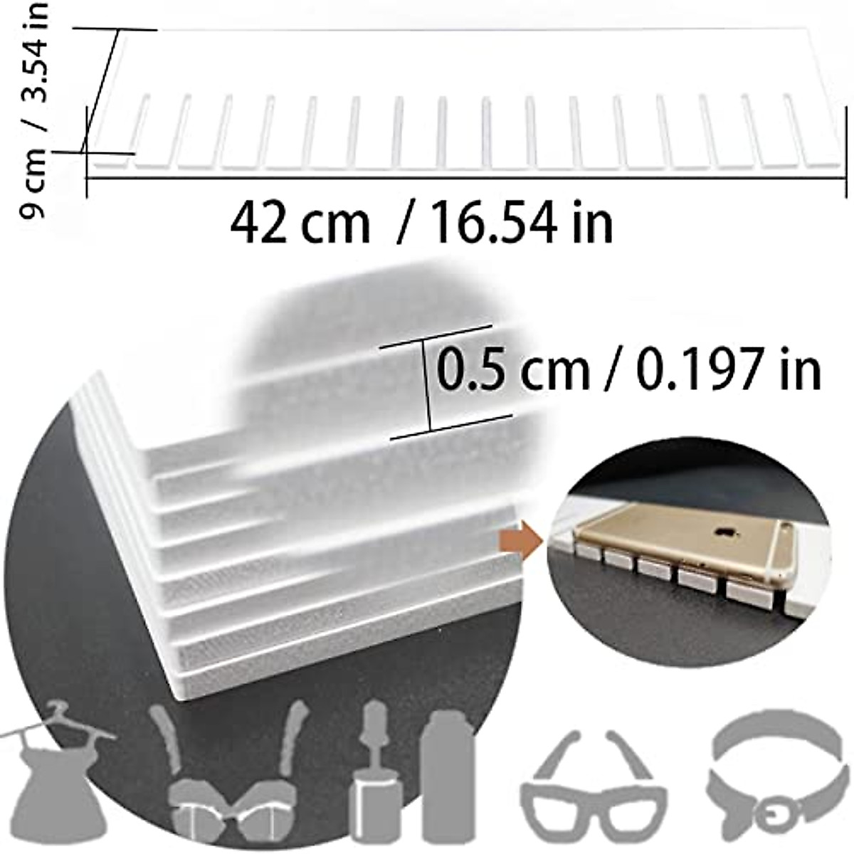 HGYZE Baby Closet Hangers with 42cm Customizable Separators for Nursery Drawer, Extendable Infant Pant Rack for Newborn Clothes -20pcs Pink Gifts & Deep Dividers for Girl Boy Toddler Kids Child