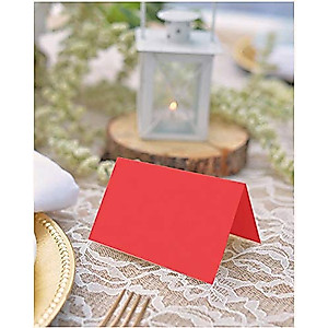 JAM PAPER Printable Place Cards - 3 3/4 x 1 3/4 - Brite Hue Red - 12/Pack