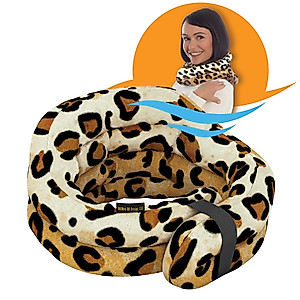 SunnyBay Microwave Heating Pad, Microwavable Cold or Heated Neck and Shoulder Wrap, Moist and Weighted Hands-Free Beanbag Pack with Wide Neck Coverage, 2.5 lbs, 26 Inches Long-Length, Leopard