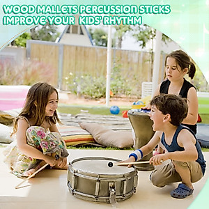 Boao 6 Pcs Rubber Mallet Percussion Xylophone Bell Mallets Glockenspiel Sticks Drum Stick Mallet with Wood Handle Rubber Mallet Percussion Instrument Kit for Gong Woodblock Drum Bells (Black)