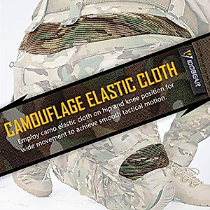 IDOGEAR Men's G3 Combat Pants with Knee Pads Multi Camouflage Trousers Airsoft Hunting Paintball Tactical Outdoor Pants (Multi-camo,34W x 32L)