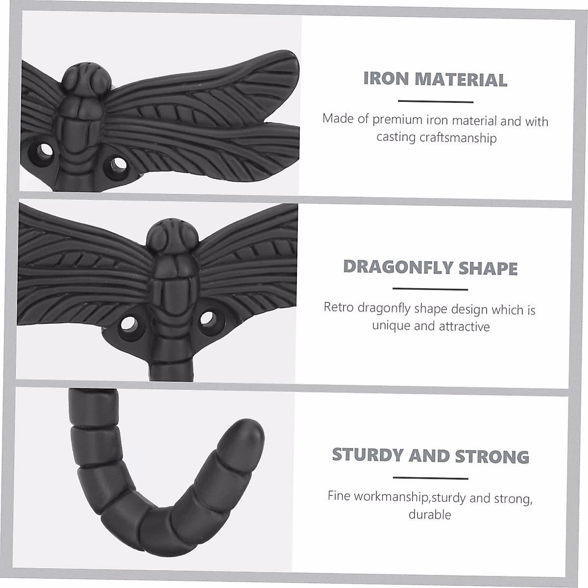 Cabilock 5 Sets Dragonfly Hook Wall Mounted Key Holder Outdoor Decor Plain Hats Bag Wall Door Hooks Robe Hooks Dragonfly Key Hanger Retro Wall Hanger Dragonfly Hanger Jacket Bath Towel