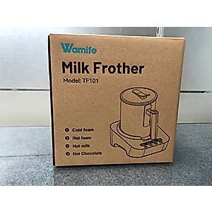 Wamife 4 in 1 Detachable Electric Milk Frother and Steamer, 13.5oz/400ml, Stainless Steel for Coffee Latte, Cappuccinos, Macchiato, Hot Chocolate, Dishwasher Safe