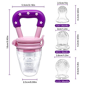 BBNJBABY Baby Fresh Fruit Food Feeder Toy Teether, Infant Fruit Teething Toy, Fresh Food Nibbler 2 Packs