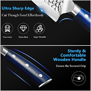 Vermonga 8" Super Sharp Professional Chef's Knife in Gift Box, Premium Carbon Stainless Steel Sharp Chef Knife with Ergonomic Wooden Handle, 8 Inch Pro Kitchen Knife as a Best Gift