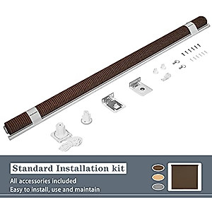 CICADA SPEECH Outdoor Roller Shade Roll Up Shade Cloth Patio Blinds for Deck Porch Balcony Backyard (8' W X 6' L), Coffee…