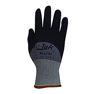 PIP 34-875/XL Maxi Flex Ultimate 34875 3/4 Foam Nitrile Palm Coated Gloves, 2XL, Black, XL (Pack of 12)