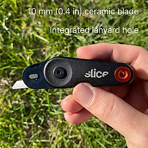 Slice 10495 Every Day Carry (EDC) Folding Knife, Ceramic Blade Lasts 11x Longer Than Metal, Finger Friendly, Durable, Right & Left Handed, Compact, Convenient, Built to Last, Easy Easy Blade Change