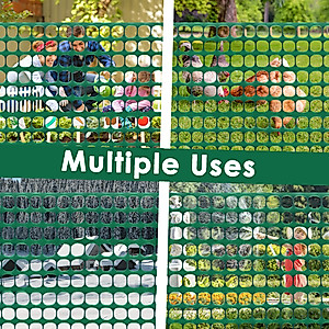 Fafaland Safety Fence Garden Netting Roll 4 X 100 Feet with Zip Ties, Temporary Reusable Plastic Mesh Fencing Netting for Snow Fence, Animal Barrier, etc. (4' X 100‘ SW, Green)