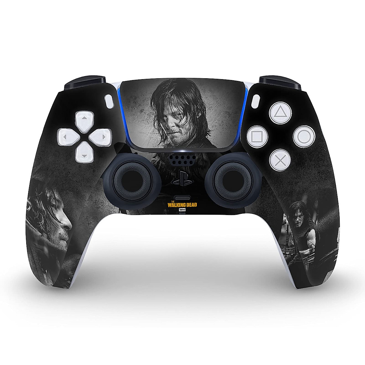 Daryl Double Exposure Daryl Dixon Graphics Vinyl Faceplate Sticker Gaming Skin Case Cover Compatible with Sony Playstation 5 PS5 Disc Edition Console & DualSense Controller