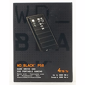 Western Digital 4TB P50 Game Drive SSD - Portable External Solid State Drive SSD, Compatible with Playstation, Xbox, PC, & Mac, Up to 2,000 MB/s - WDBA3S0040BBK-WESN