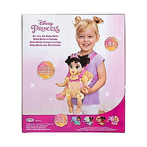 Disney Princess Belle Baby Doll Deluxe with Tiara, Carrier, Plush Friend, Pacifier, Bib & Baby Bottle [Amazon Exclusive]