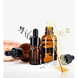 VASANA 3 PCS 3.4OZ Amber Glass Dropper Bottles with Graduated Scale Empty Refillable Travel Liquid Dispenser Glass Dropper Pipette Bottle Vial Container 100ML