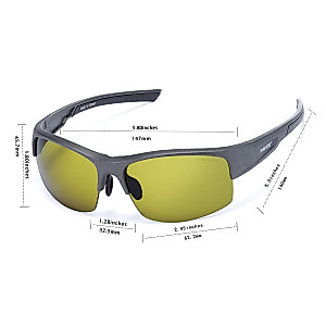 maivnz High Definition Golf Ball Finder Sport Glasses for Men Women Golf Sunglasses Golf Sport Glasses (Gun color/Green)