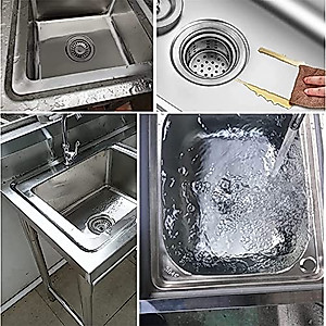Free Standing Utility Sink Commercial Grade Laundry Tub Culinary Sink for Outdoor Indoor, Garage, Restaurant, Kitchen, Laundry/Utility Room, 304 Stainless Steel 50x50x80cm