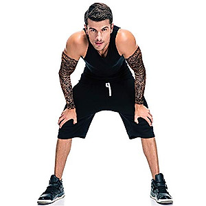 Mudder 9 Pairs Unisex UV Protection Sleeves Arm Cooling Sleeves Ice Silk Arm Sleeves Arm Cover Sleeves (Camouflage, Black)