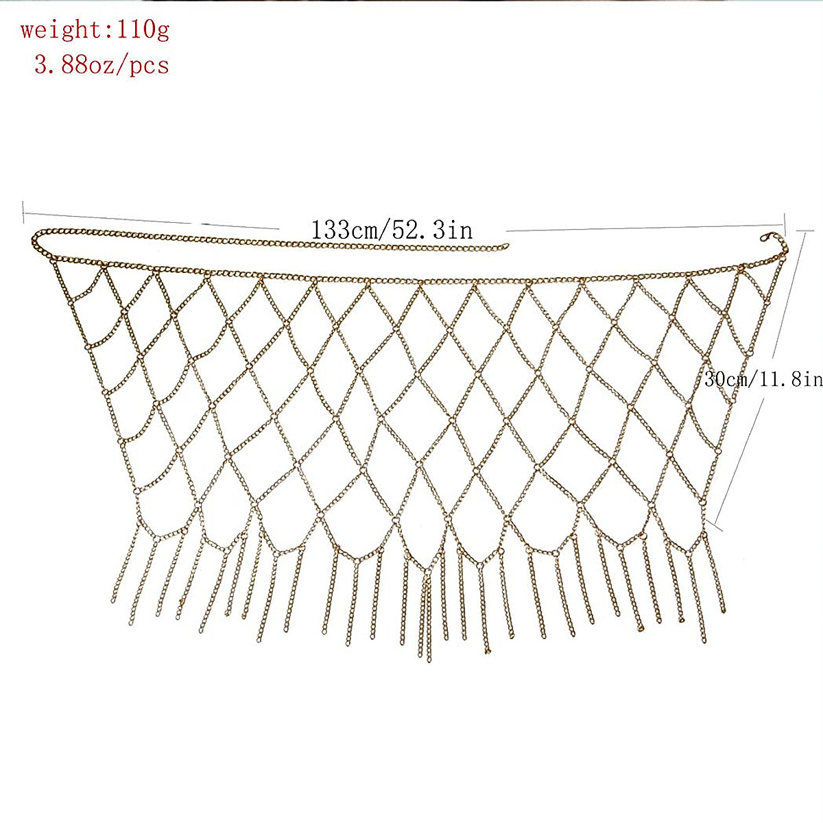 Salliy Rhinestone Body Chains Skirt Gold Sexy Belly Chain Dresses Festival Outfits Summer Body Bottom Jewelry for Women