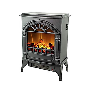 Sun-Ray 111001 3D Flame Effect Freestanding Electric Fireplace Stove Heater 750W/1500W, Black - 16"