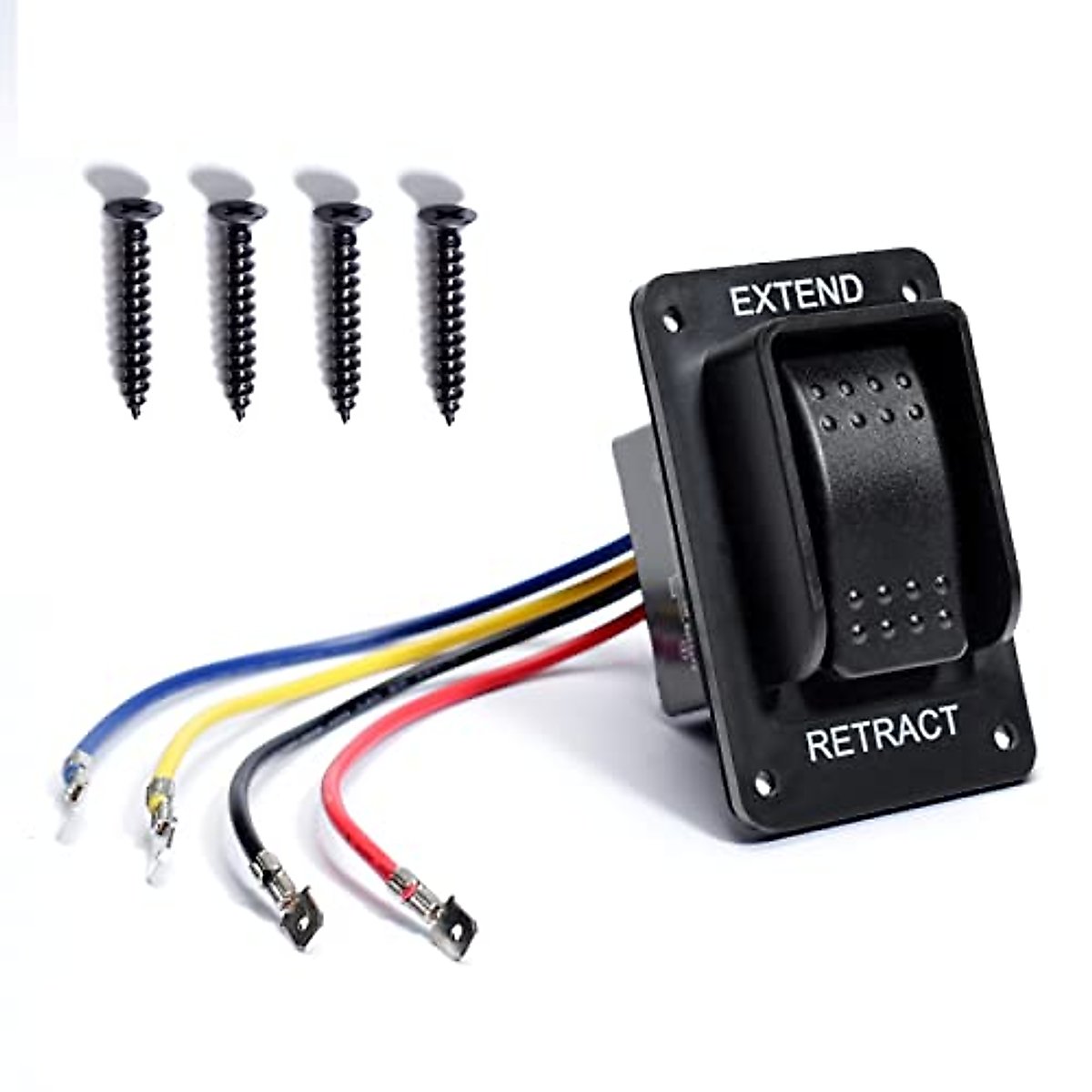 387874 Power Stabilizer Switch with Harness Replacement for Lippert Trailer Components 12V Extend Retract for RV Stabilizer Jacks IP66 Black