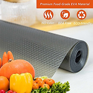 Shelf Liners for Kitchen Cabinets Refrigerator Liners Waterproof & Oil-Proof Cupboard Liner Non-Slip Drawer Mats EVA Non Adhesive Fridge Liner for Shelves Pantry Bookshlef Dresser 17.7 inches x 19.7FT